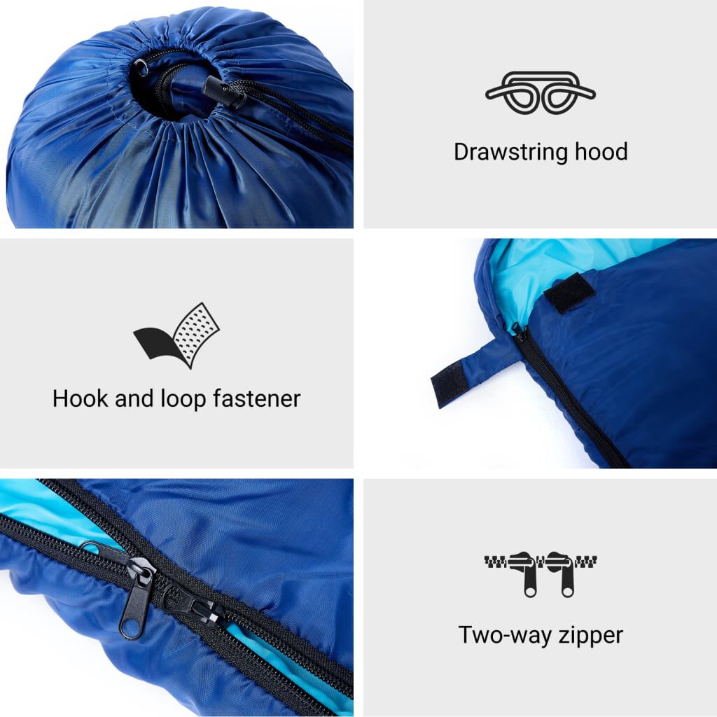 vidaXL Mummy Sleeping Bag for Adults Camping 3 Seasons vidaXL