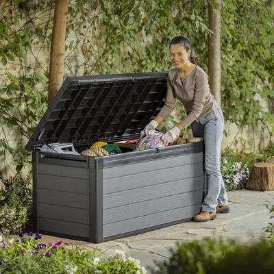 Keter Outdoor Storage Box Cortina 570 L Grey | vidaXL.co.uk