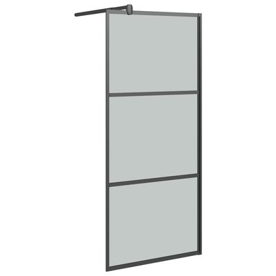 vidaXL Walk-in Shower Wall 90x195cm Dark ESG Glass Black | vidaXL.co.uk