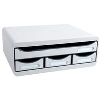 Exacompta Desktop Drawer Set Toolbox with 4 Drawers Light Grey | vidaXL ...