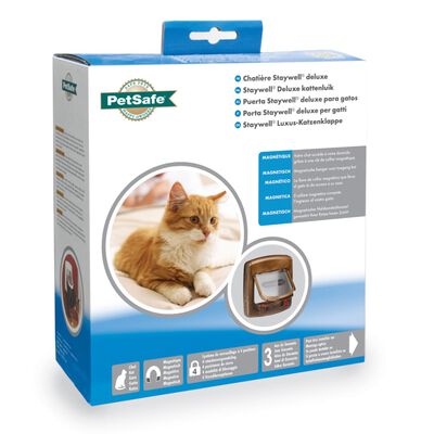 PetSafe Magnetic 4-Way Cat Flap Deluxe 420 Brown | vidaXL.co.uk
