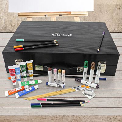 Artist 174-Piece Painting Art Set in Wooden Box | vidaXL.co.uk