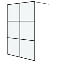 vidaXL Walk-in Shower Wall Black 140x195 cm Frosted ESG Glass | vidaXL ...