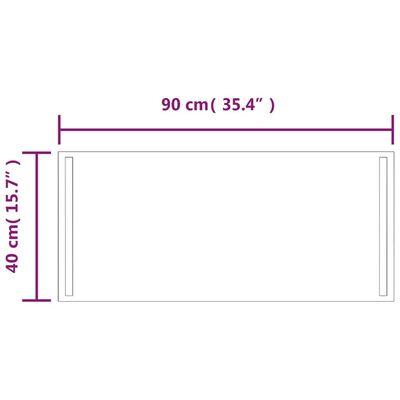 vidaXL LED Bathroom Mirror 90x40 cm | vidaXL.co.uk