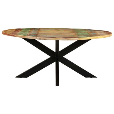 vidaXL Dining Table Round 175x75 cm Solid Reclaimed Wood | vidaXL.co.uk