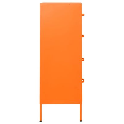 vidaXL Chest of Drawers Orange 80x35x101.5 cm Steel | vidaXL.co.uk
