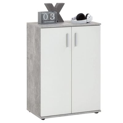 FMD Chest Cabinet with 2 Doors White and Grey | vidaXL.co.uk
