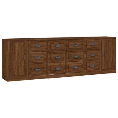 vidaXL Sideboards 3 pcs Brown Oak Engineered Wood | vidaXL.co.uk