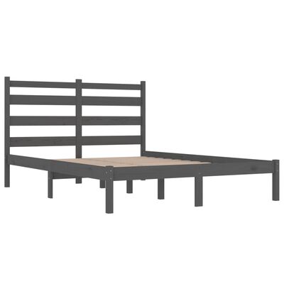 vidaXL Bed Frame Grey Solid Wood Pine 140x190 cm | vidaXL.co.uk