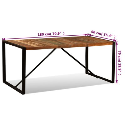 vidaXL Dining Table Solid Reclaimed Wood 180 cm | vidaXL.co.uk