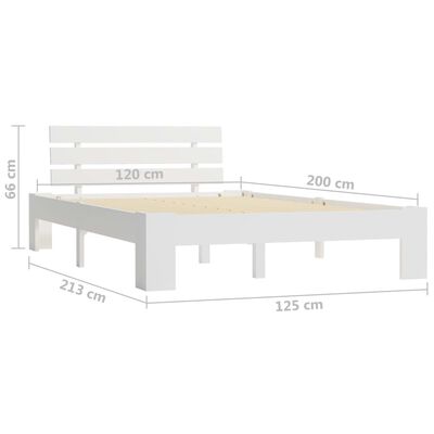 vidaXL Bed Frame White Solid Pine Wood 120x200 cm | vidaXL.co.uk