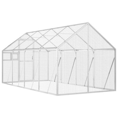 vidaXL Aviary Silver 1.79x4x1.85 m Aluminium | vidaXL.co.uk