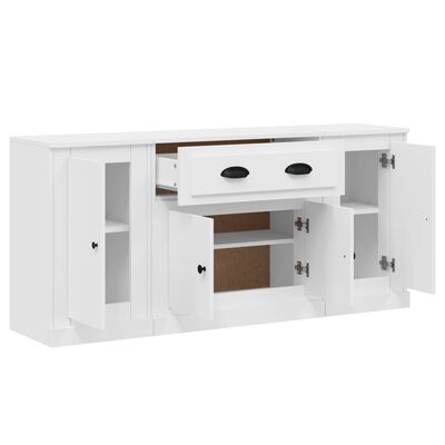 vidaXL Sideboards 3 pcs White Engineered Wood | vidaXL.co.uk