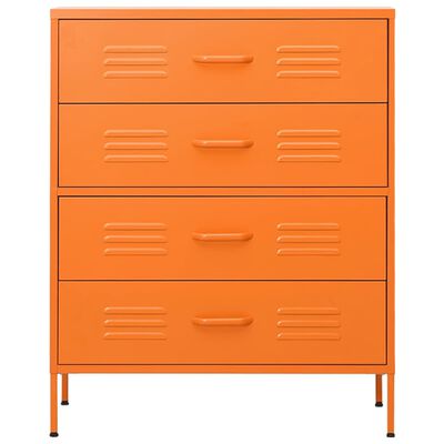 vidaXL Chest of Drawers Orange 80x35x101.5 cm Steel | vidaXL.co.uk