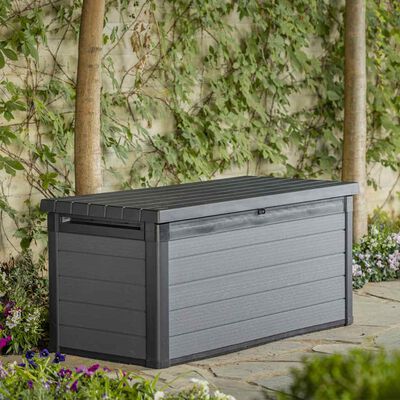 Keter Outdoor Storage Box Cortina 570 L Grey | vidaXL.co.uk