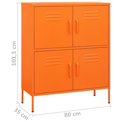 vidaXL Storage Cabinet Orange 80x35x101.5 cm Steel | vidaXL.co.uk