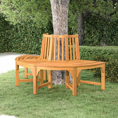 vidaXL Half Round Tree Bench Ø160 cm Solid Wood Eucalyptus | vidaXL.co.uk