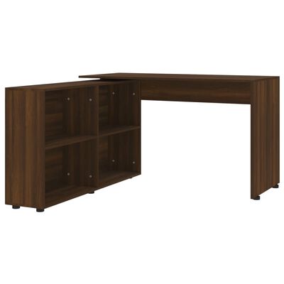 vidaXL Corner Desk Brown Oak Engineered Wood | vidaXL.co.uk