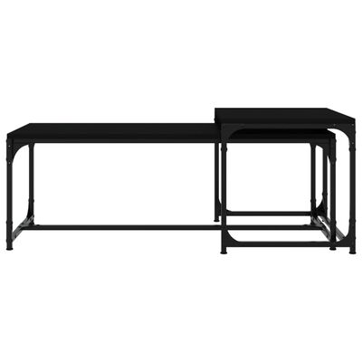 vidaXL Coffee Tables 2 pcs Black Engineered Wood | vidaXL.co.uk