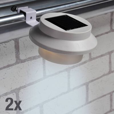 HI LED Solar Gutter Light Set 2 pcs White | vidaXL.co.uk
