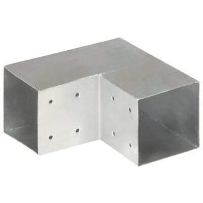 vidaXL Post Connector L Shape Galvanised Metal 101x101 mm | vidaXL.co.uk