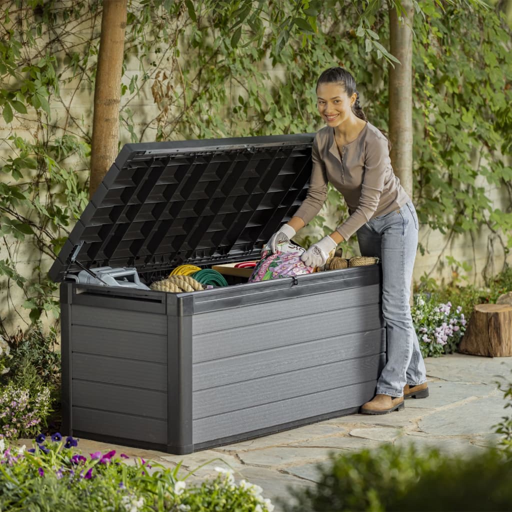 Keter Outdoor Storage Box Cortina 570 L Grey | vidaXL.co.uk