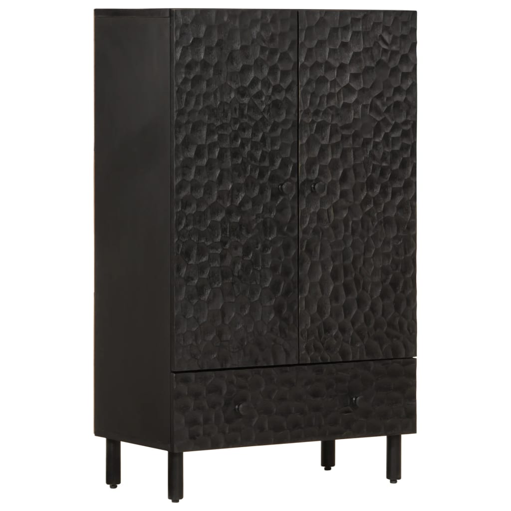 vidaXL Highboard Black 60x33x100 cm Solid Wood Mango | vidaXL.co.uk