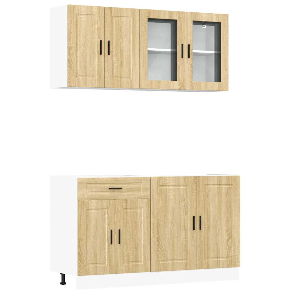 vidaXL 4 Piece Kitchen Cabinet Set Kalmar Sonoma Oak Engineered Wood ...