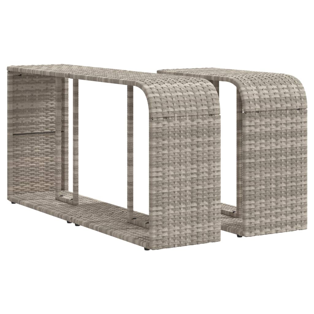 vidaXL Storage Shelves 2 pcs Light Grey Poly Rattan | vidaXL.co.uk