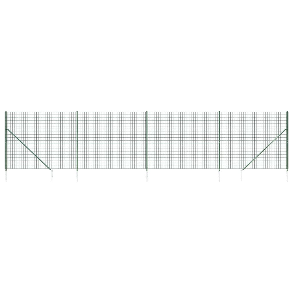 vidaXL Wire Mesh Fence with Spike Anchors Green 1.8x10 m | vidaXL.co.uk