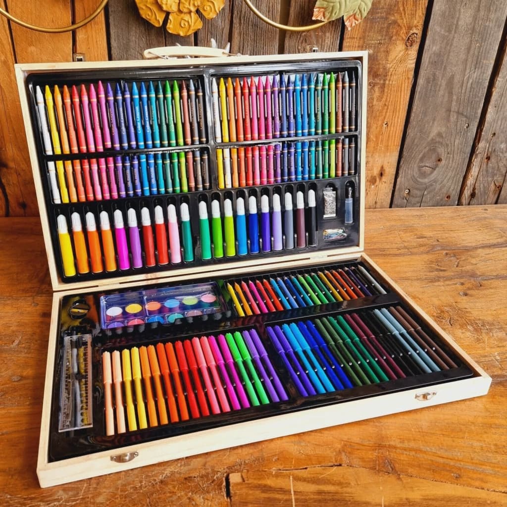 Artist 180-Piece Painting Art Set in Wooden Box | vidaXL.co.uk