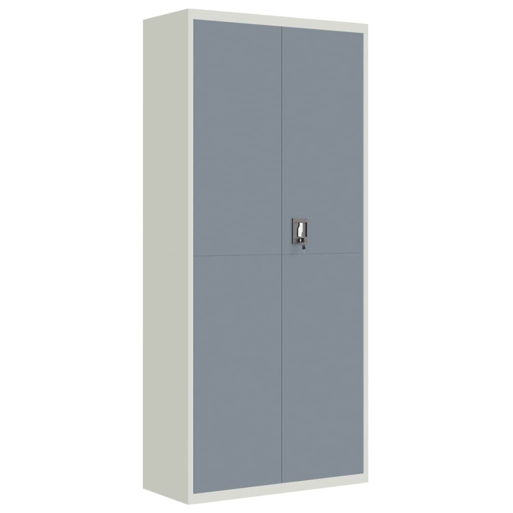 vidaXL File Cabinet Light Grey and Dark Grey 90x40x200 cm Steel ...