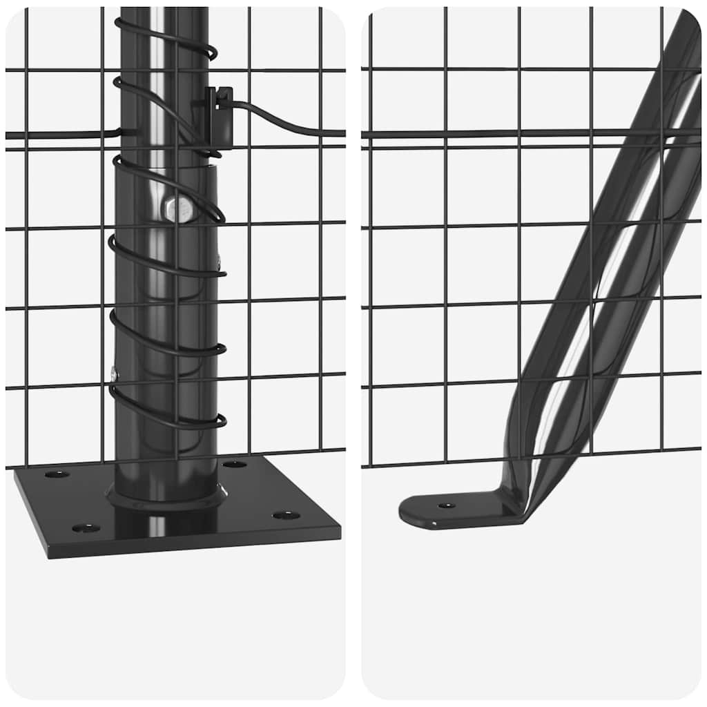 vidaXL Welded Wire Fence with Concrete Base 100 x 0.6 m Grey Mesh ...