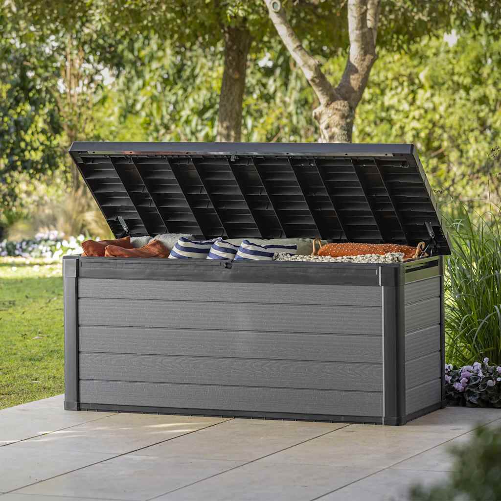 Keter Outdoor Storage Box Cortina 570 L Grey | vidaXL.co.uk