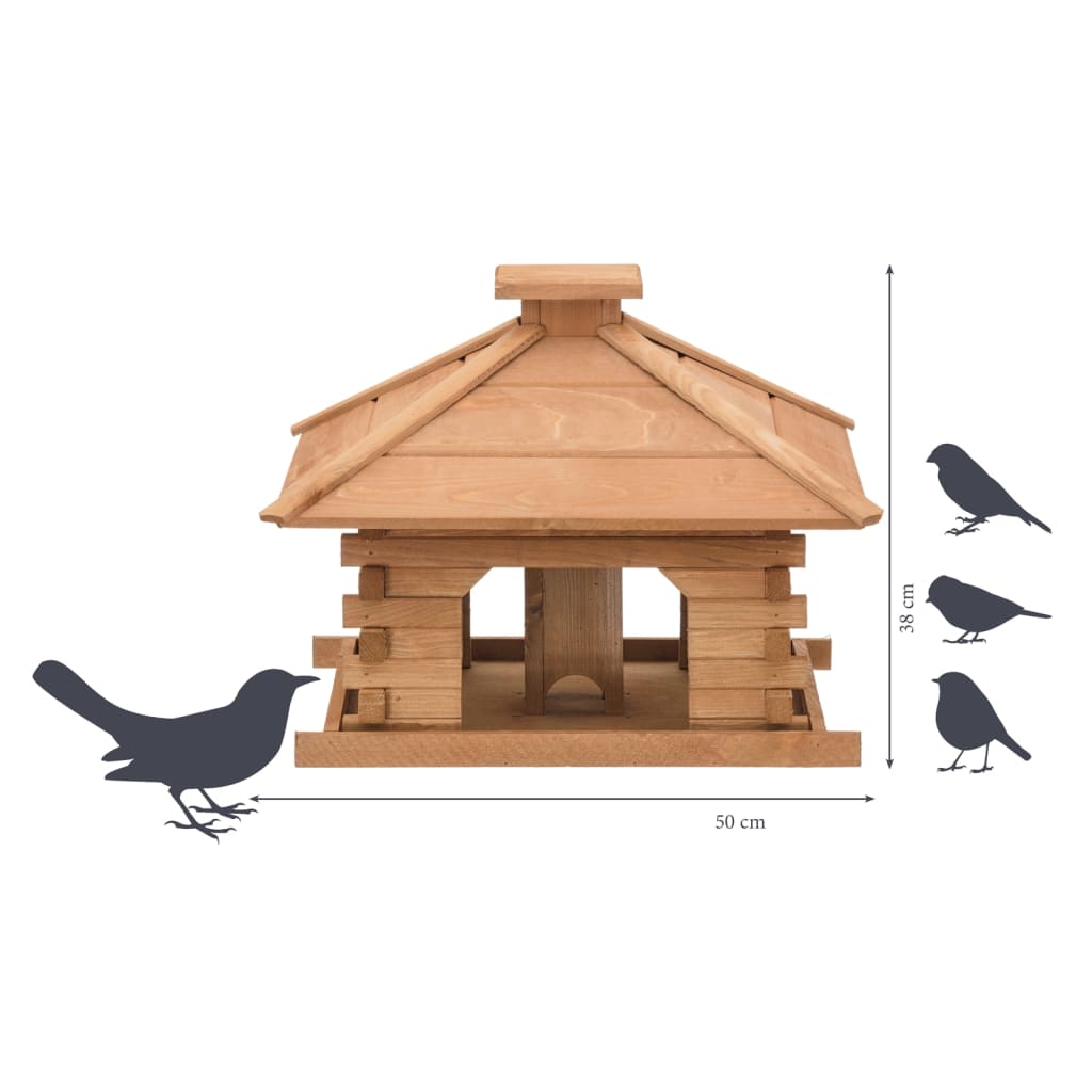 dobar Square Bird House with Wooden Roof Brown | vidaXL.co.uk