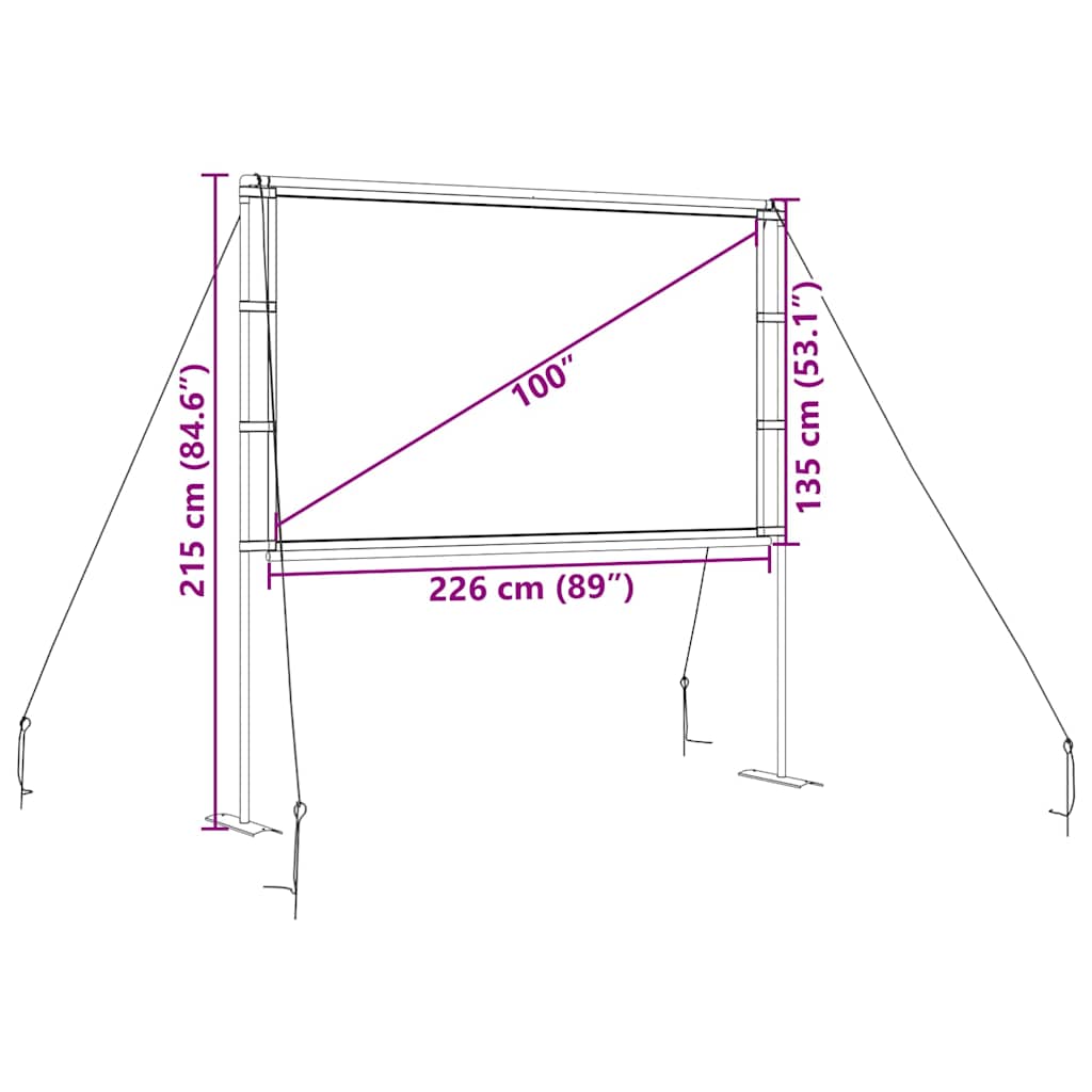 vidaXL Projection Screen with Stands 100 Inch 16:9 | vidaXL.co.uk