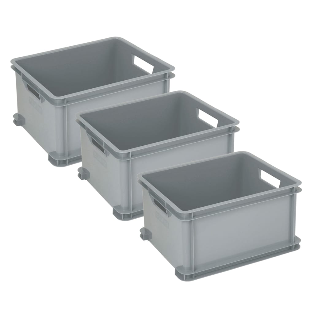 Curver Storage Box Unibox 3x30 L Silver | vidaXL.co.uk