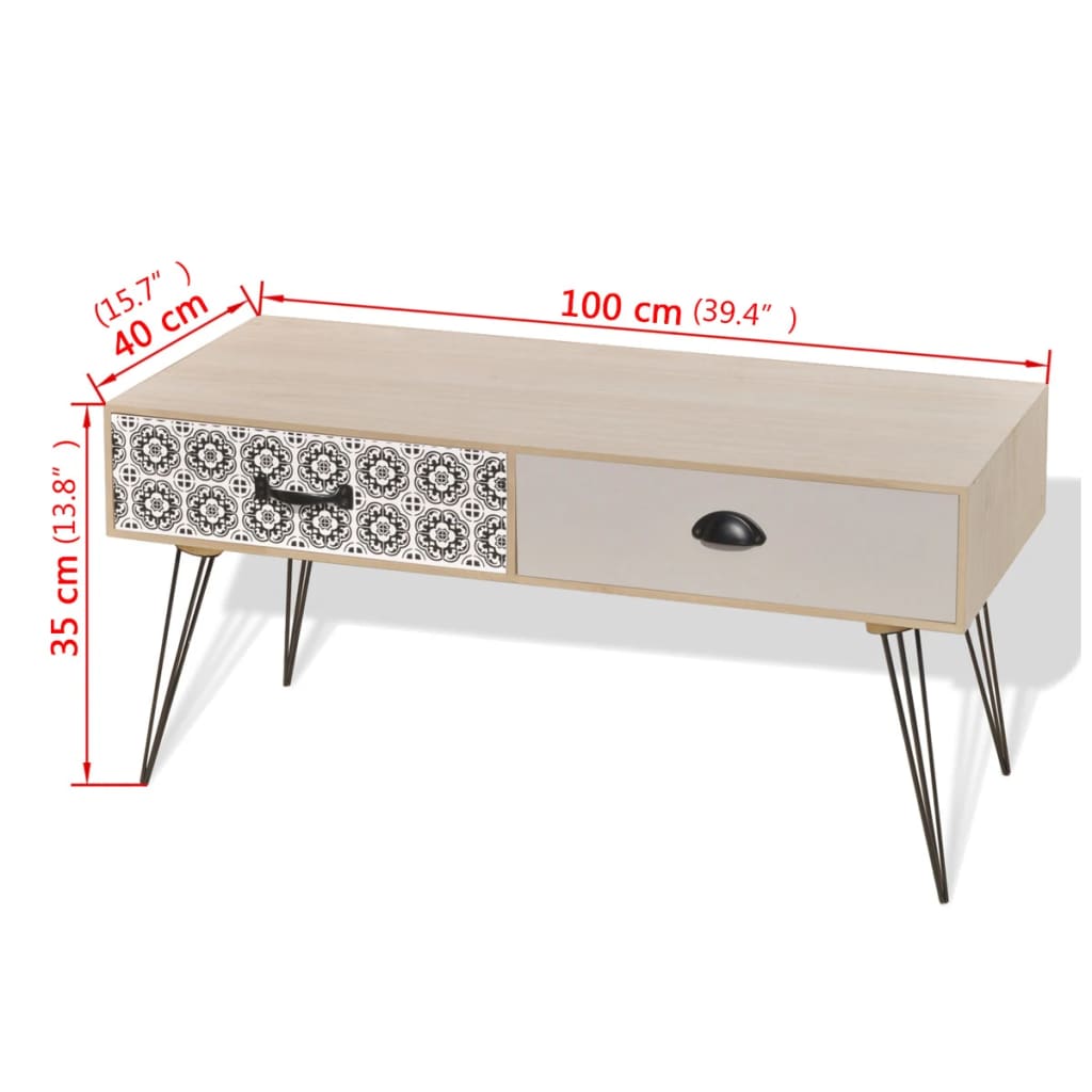 vidaXL TV Side Table 100x40x35 cm Brown | vidaXL.co.uk