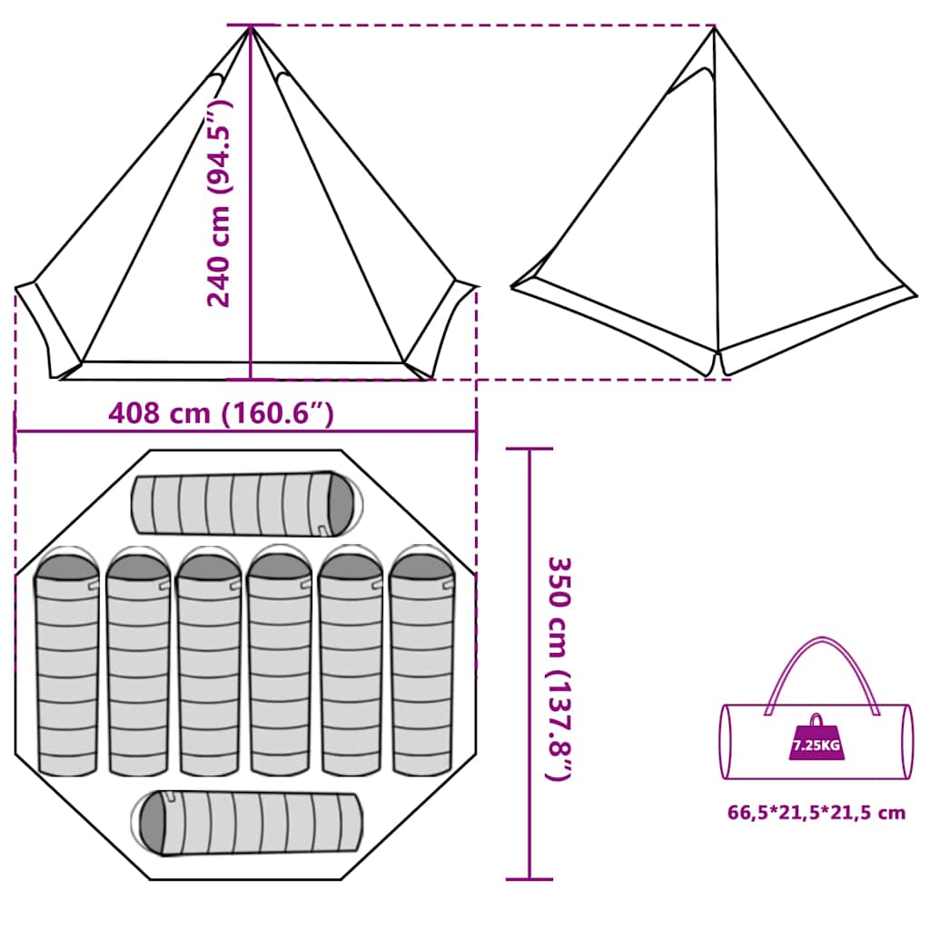 vidaXL Family Tent Tipi 6-Person Blue Waterproof | vidaXL.co.uk