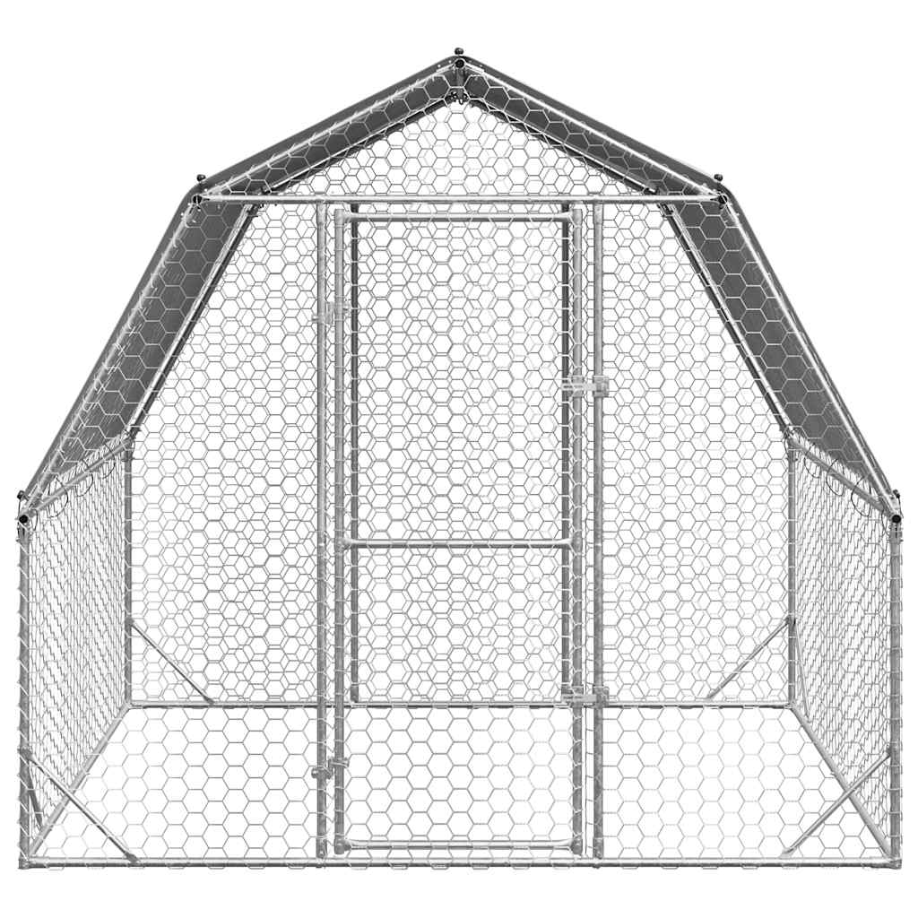 vidaXL Chicken Run 2.5x8x2.25 m Galvanised Steel