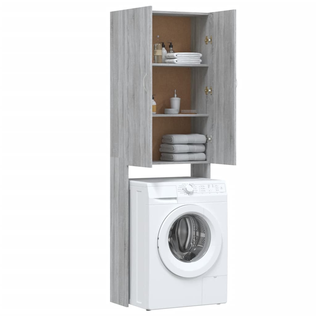 vidaXL Washing Machine Cabinet Grey sonoma 64x25.5x190 cm | vidaXL.co.uk