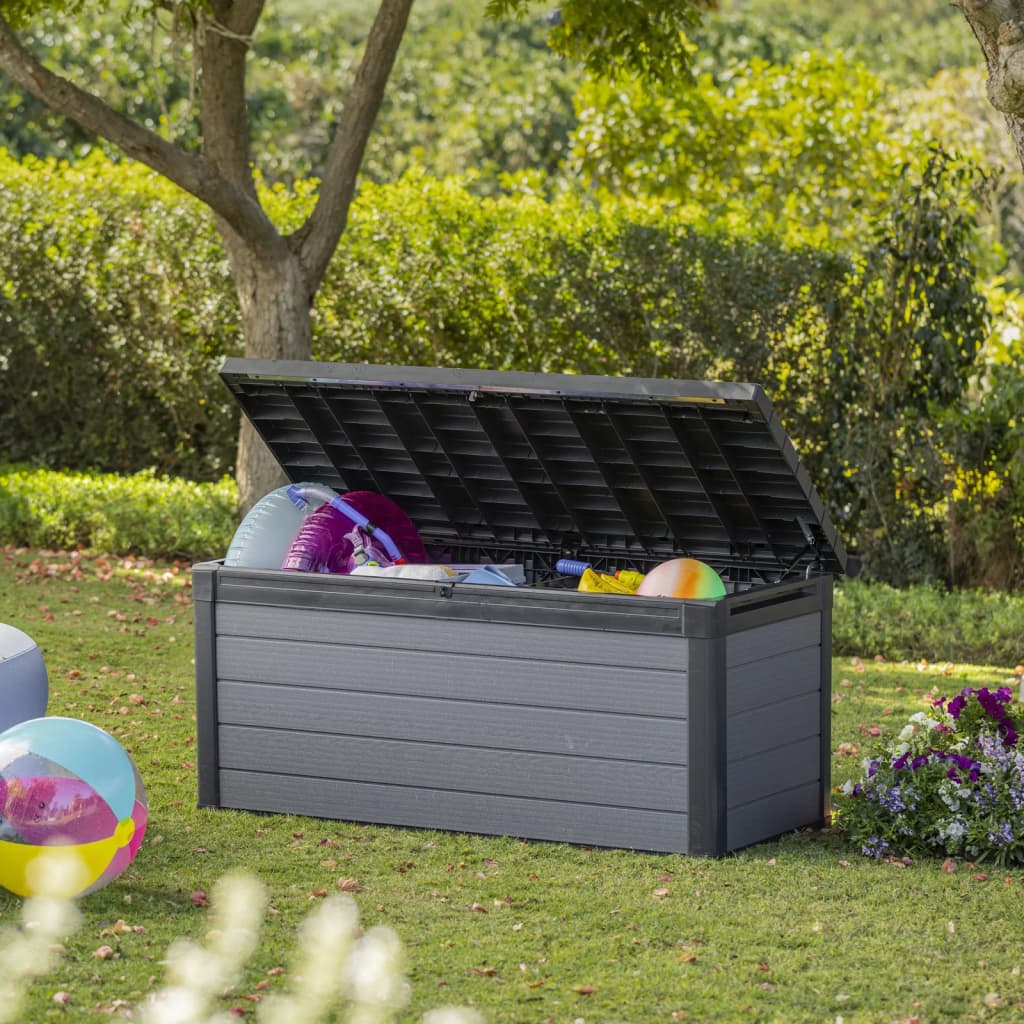 Keter Outdoor Storage Box Cortina 570 L Grey | vidaXL.co.uk