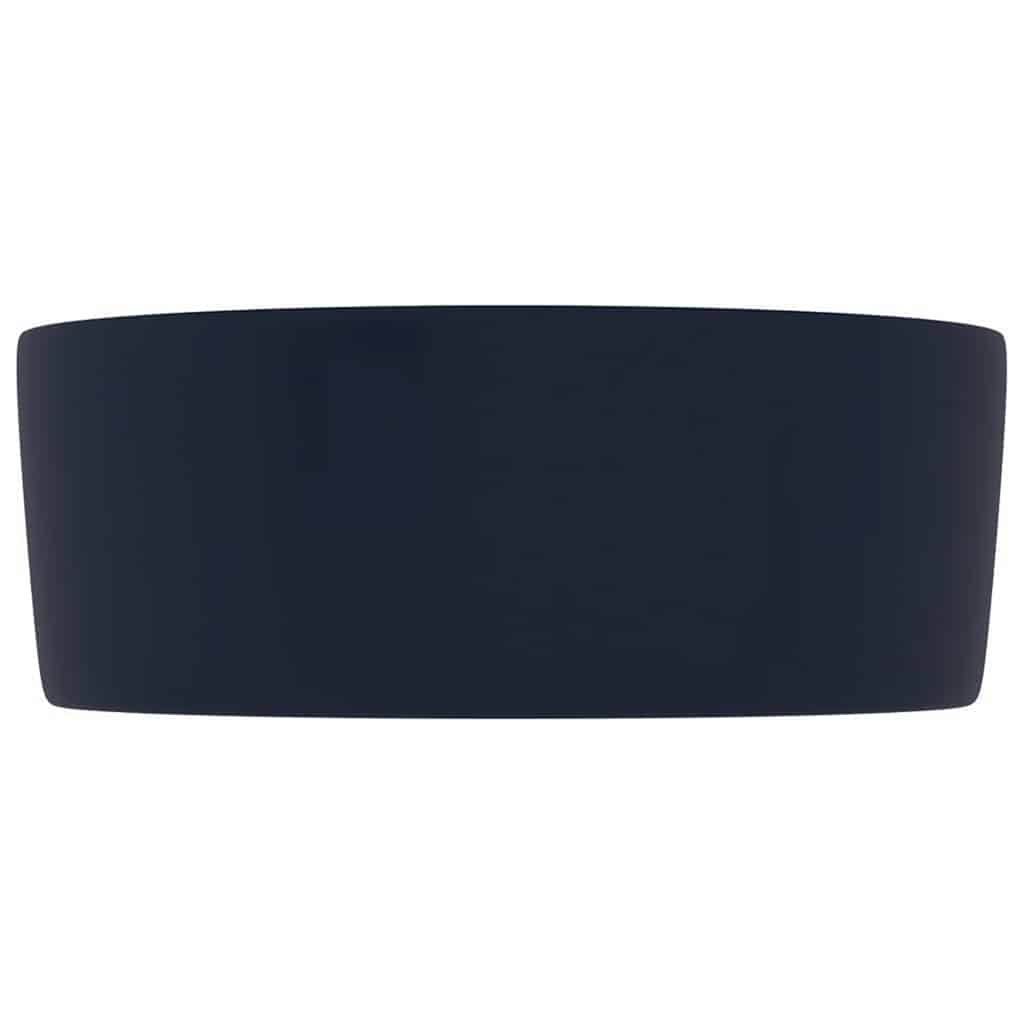 vidaXL Luxury Wash Basin Round Matt Dark Blue 40x15 cm Ceramic | vidaXL ...