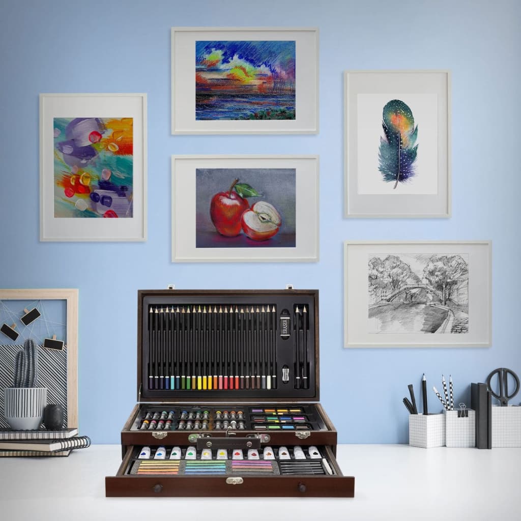Artist 112-Piece Painting Art Set in Wooden Box | vidaXL.co.uk