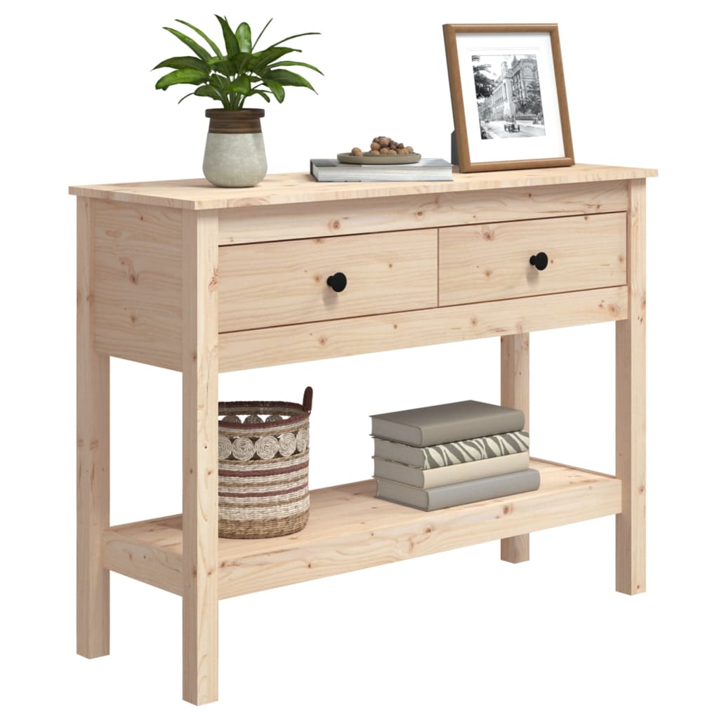 vidaXL Console Table 100x35x75 cm Solid Wood Pine | vidaXL.co.uk
