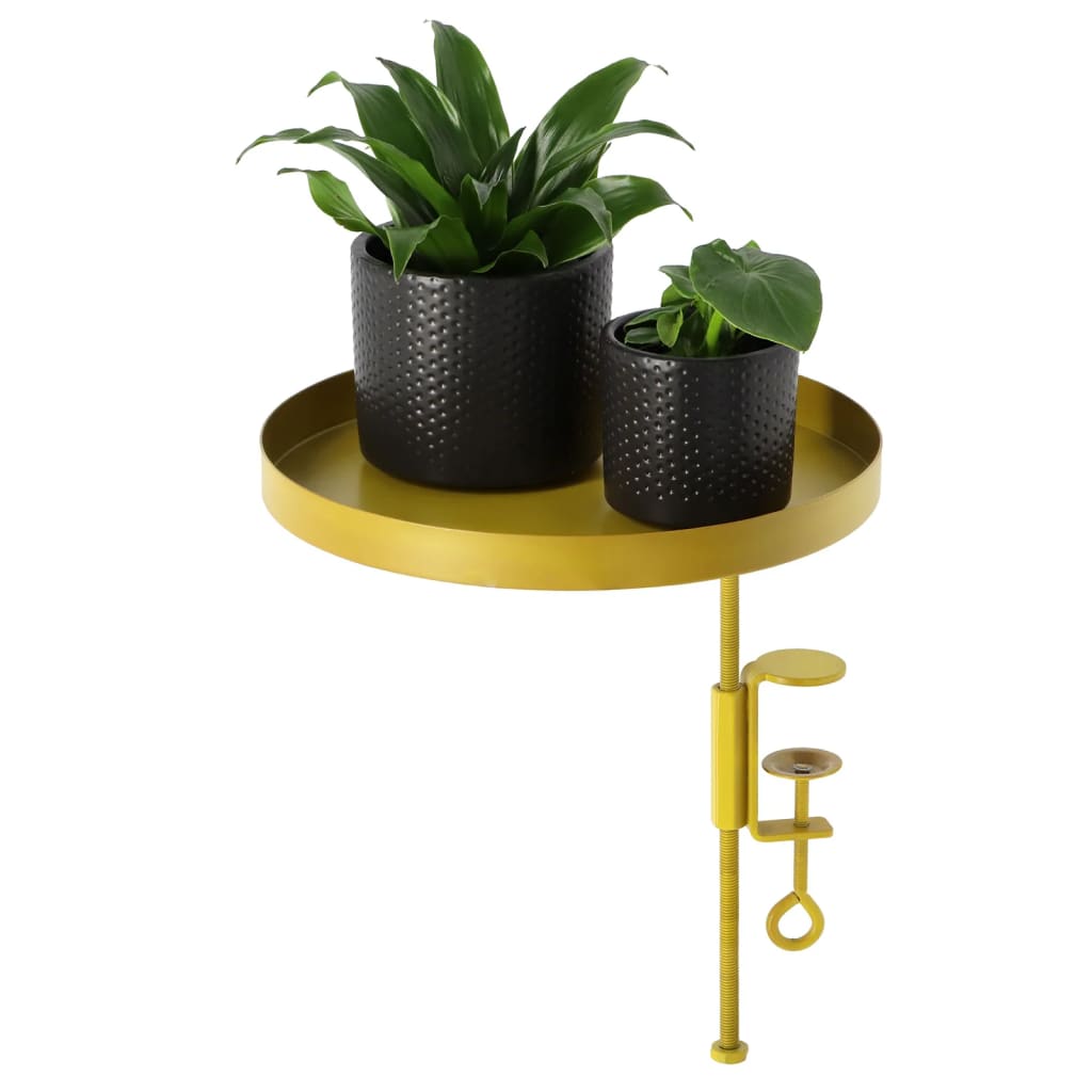 Esschert Design Plant Tray with Clamp Round Gold L | vidaXL.co.uk
