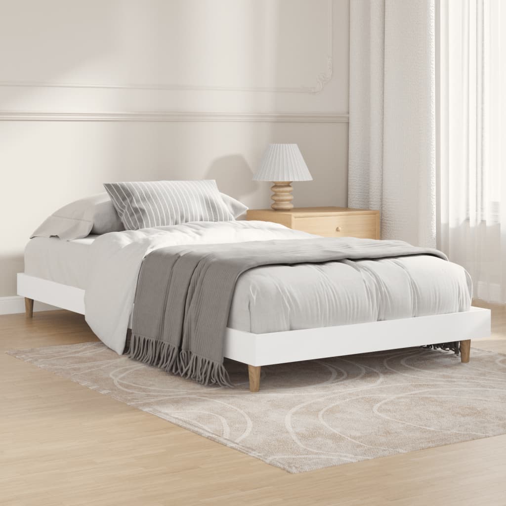 vidaXL Bed Frame White 100x200 cm Engineered Wood | vidaXL.co.uk