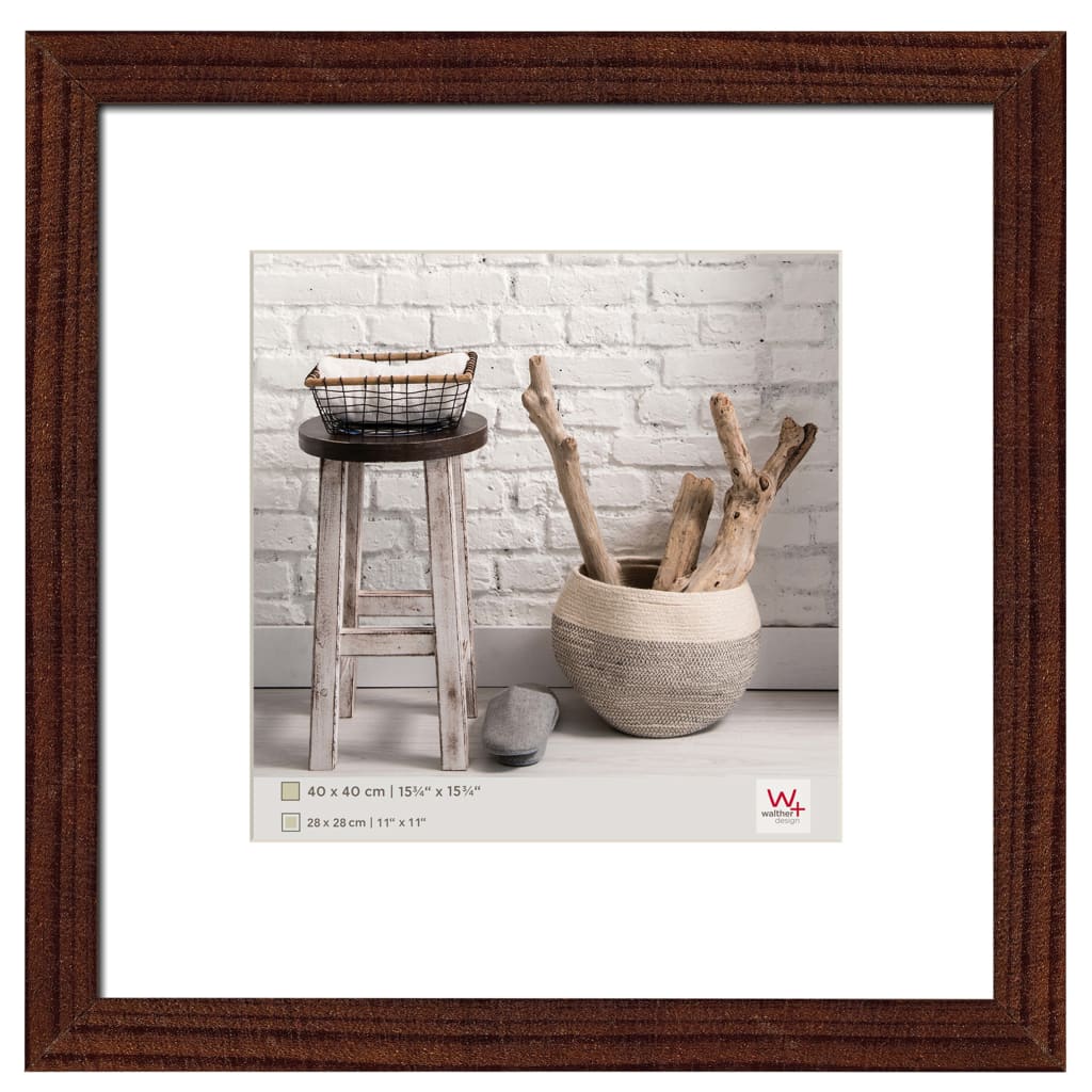Walther Design Picture Frame Home 40x40 cm Walnut | vidaXL.co.uk