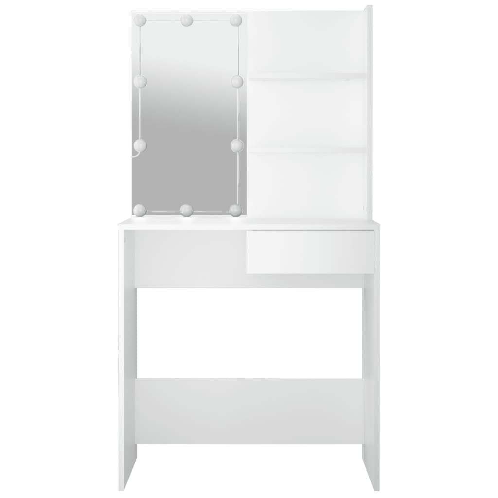 vidaXL Dressing Table with LED White 74.5x40x141 cm | vidaXL.co.uk