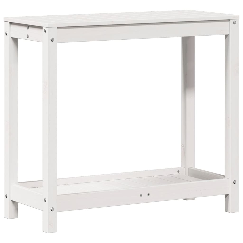 vidaXL Potting Table with Shelf White 82.5x35x75 cm Solid Wood Pine ...